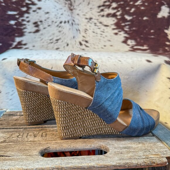 A2 By Aerosoles | Shoes | Womens A2 Aerosoles Denim Wedge Heels Sandals ...